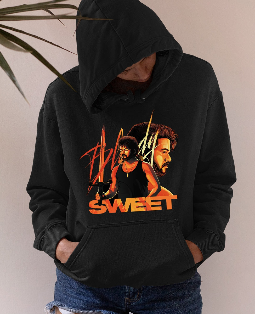 Thalapathy tshirts-LEO Thalapathy Vijay Bloody Sweet Hoodies – ColourCrafts